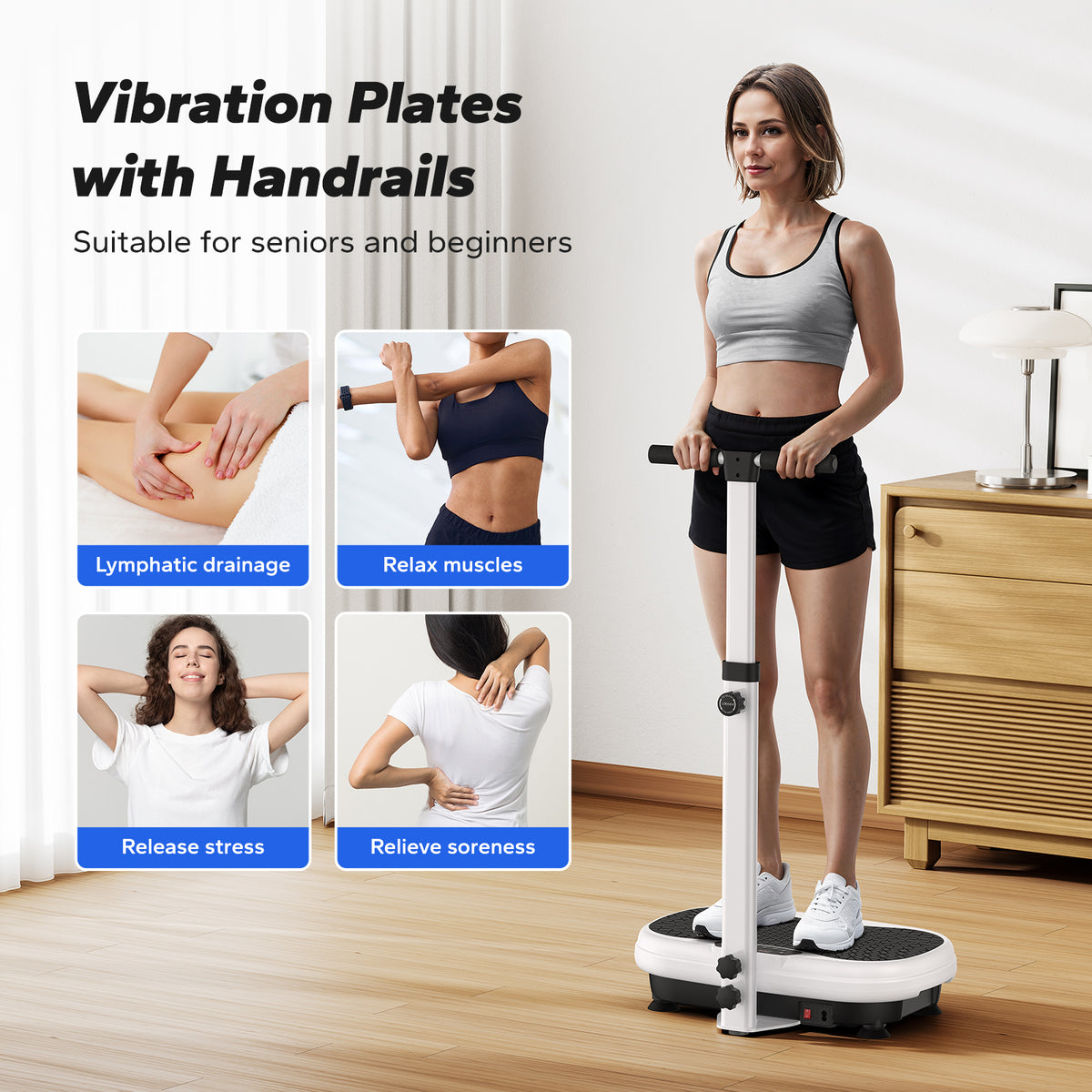 SurgeVib V41 Handrail Standing Vibration Plate