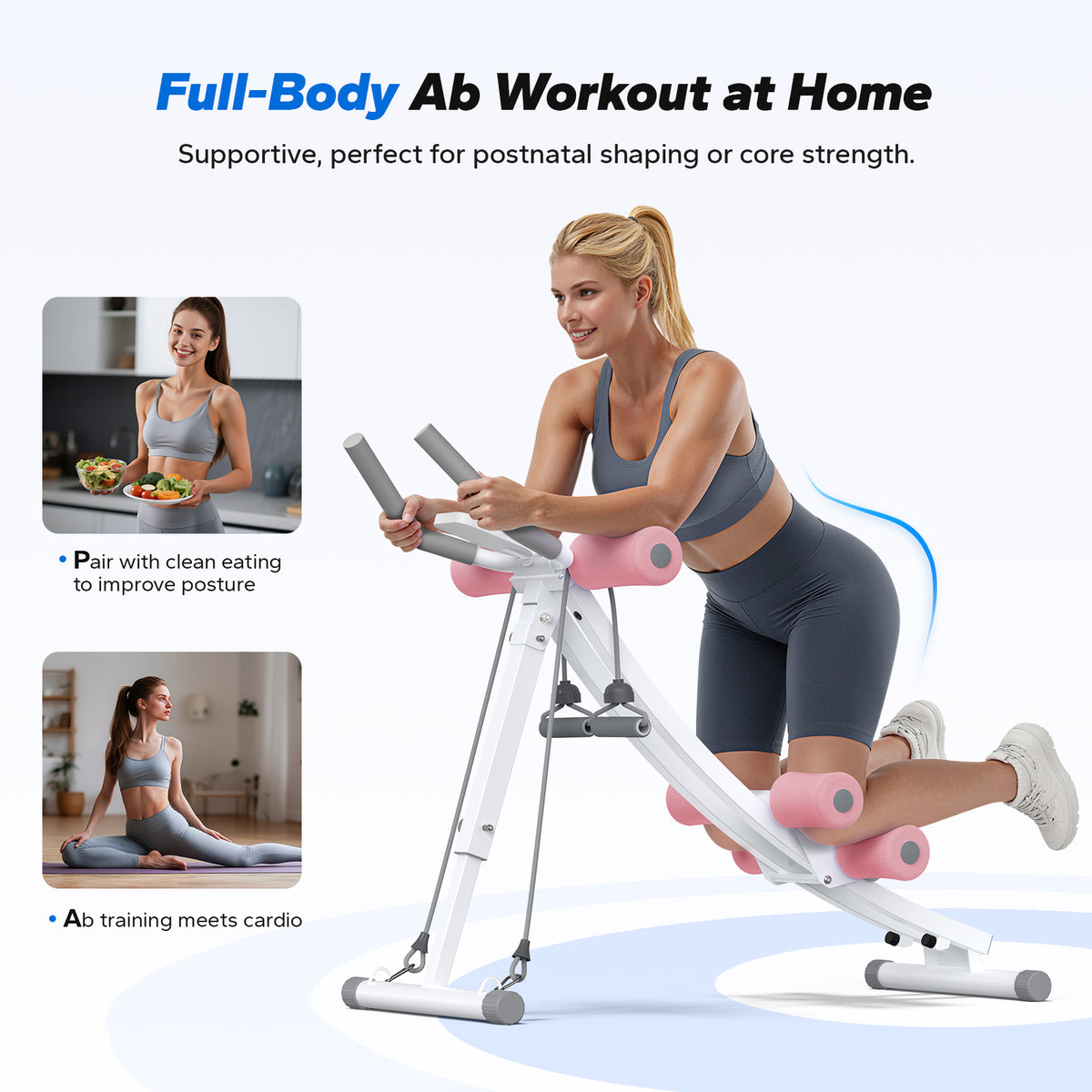Foldable Ab Machine with Single-Side Motion for Stable Core Workouts ...