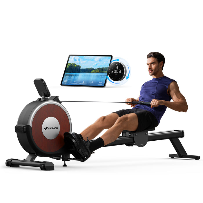 MERACH Self-Powered Auto Magnetic Rowing Machine Q1S, 16 Levels of ...