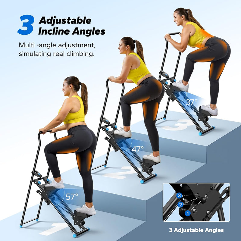 Folding Vertical Stair Stepper – Adjustable Stepper Climber Machine for ...