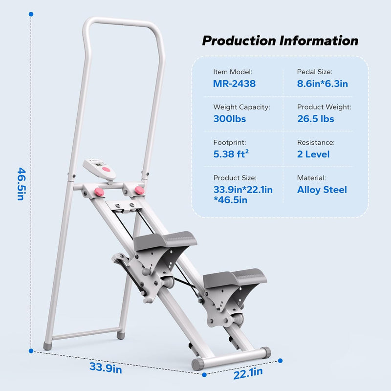 Folding Vertical Stair Stepper – Adjustable Stepper Climber Machine for ...
