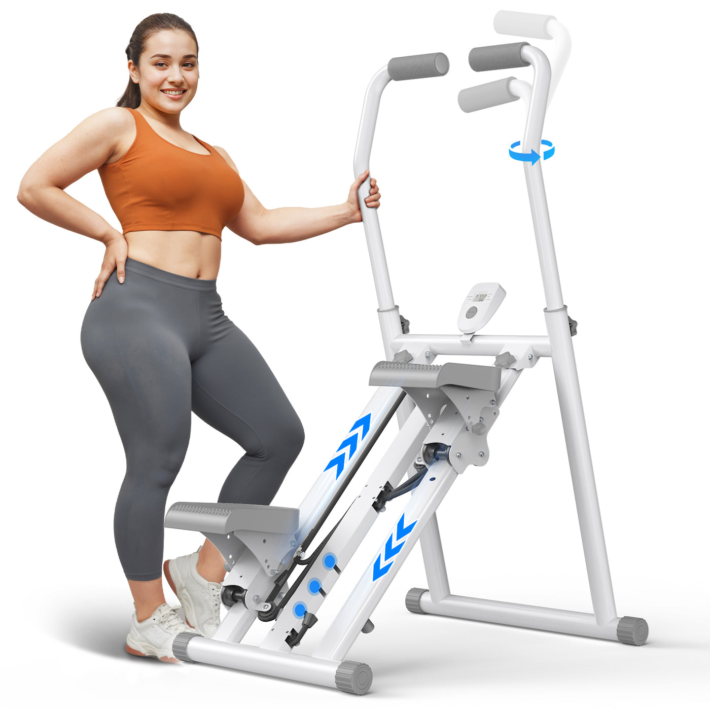 Folding Vertical Stair Stepper – Adjustable Stepper Climber Machine for ...