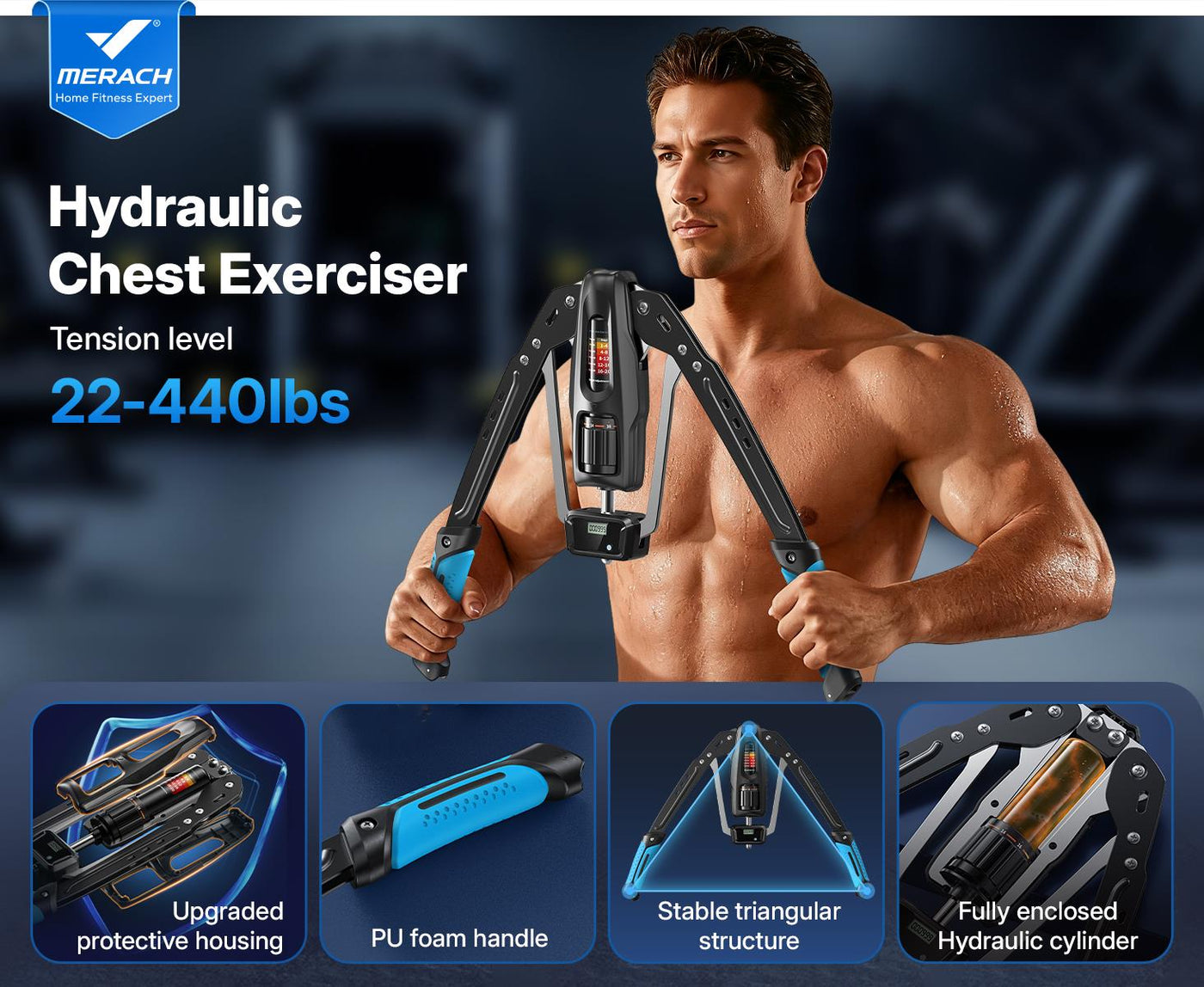 Adjustable Arm Exerciser with Counter for Upper Body Training | MERACH
