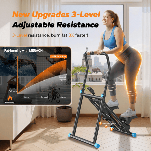 Folding Vertical Stair Stepper – Adjustable Stepper Climber Machine for ...