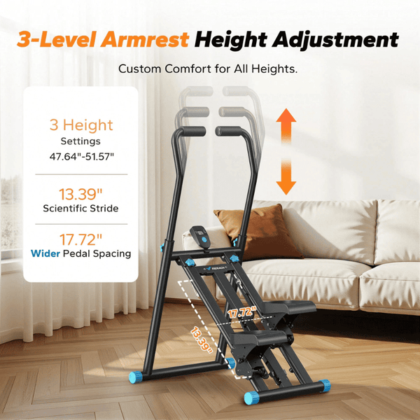 Folding Vertical Stair Stepper – Adjustable Stepper Climber Machine for ...