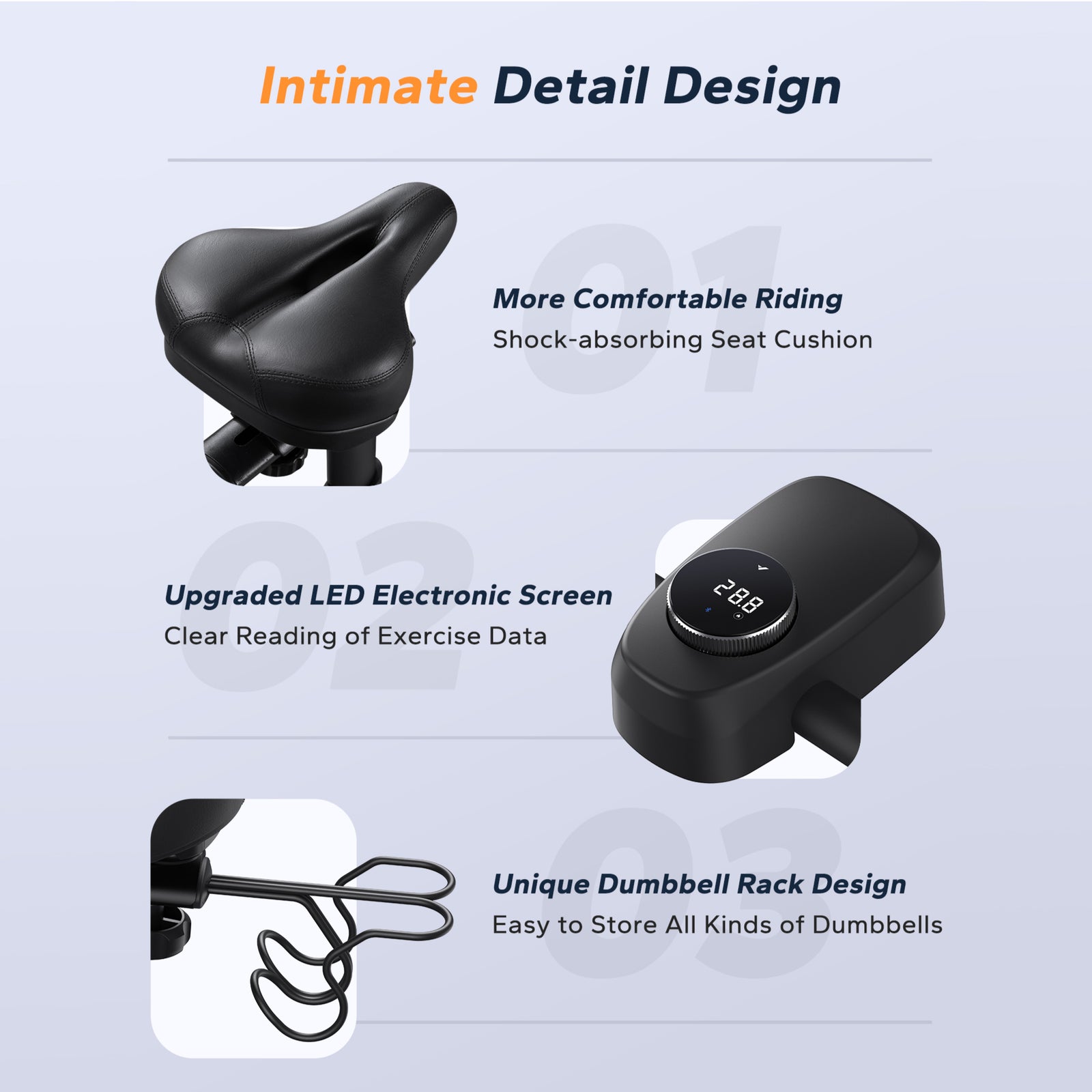 MERACH S26 Cardio Workout Exercise Bike with Comfortable Seat Cushion ...