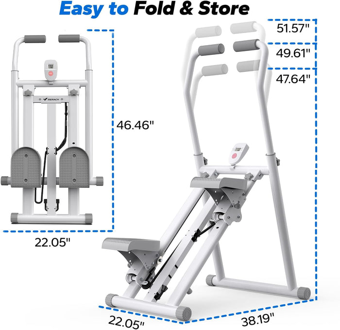 Folding Vertical Stair Stepper – Adjustable Stepper Climber Machine for ...