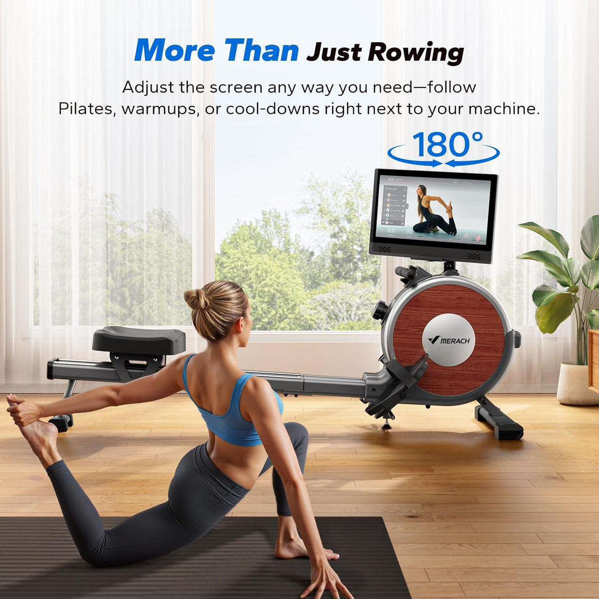 Q1S Rowing Machine with Screen – Interactive Rowing Machine with 15.6 ...