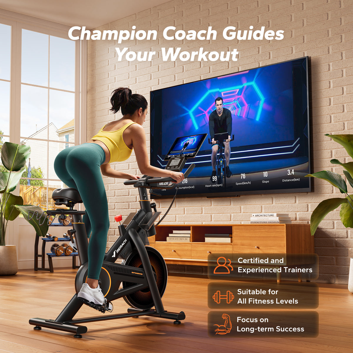 Self-Powered & Auto-Resistance Exercise Bike for Weight Loss | MERACH