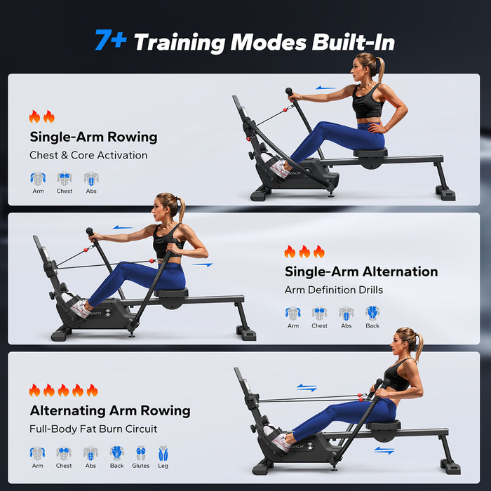 R26 Double Scull Rower with Quiet Magnetic Resistance | MERACH