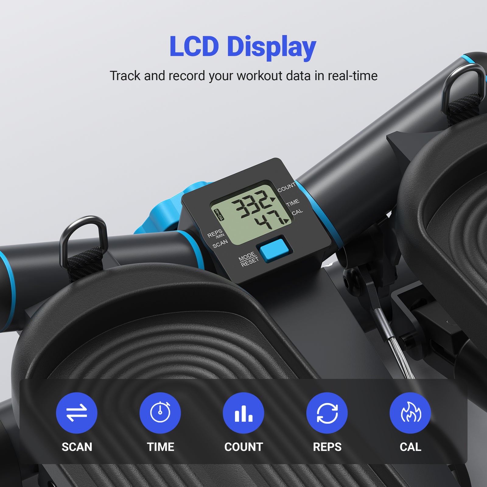 Mini Stepper Machine with Resistance Bands – Compact Stair Stepper for ...