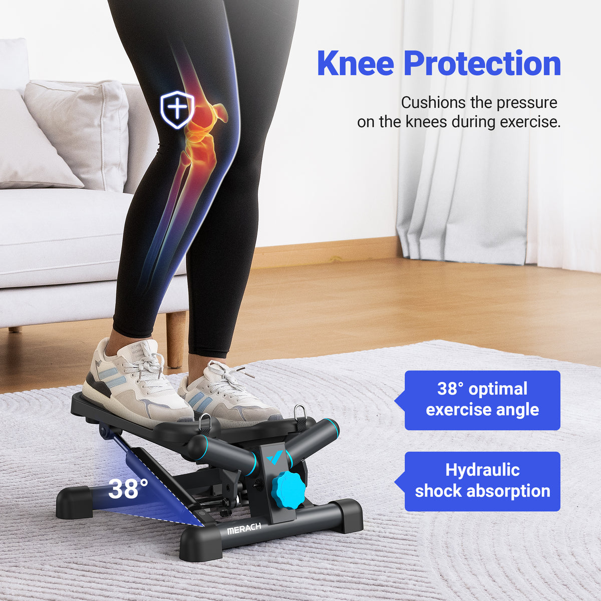 MERACH 2354 Mini Stepper for Exercise with Resistance Bands for Full ...