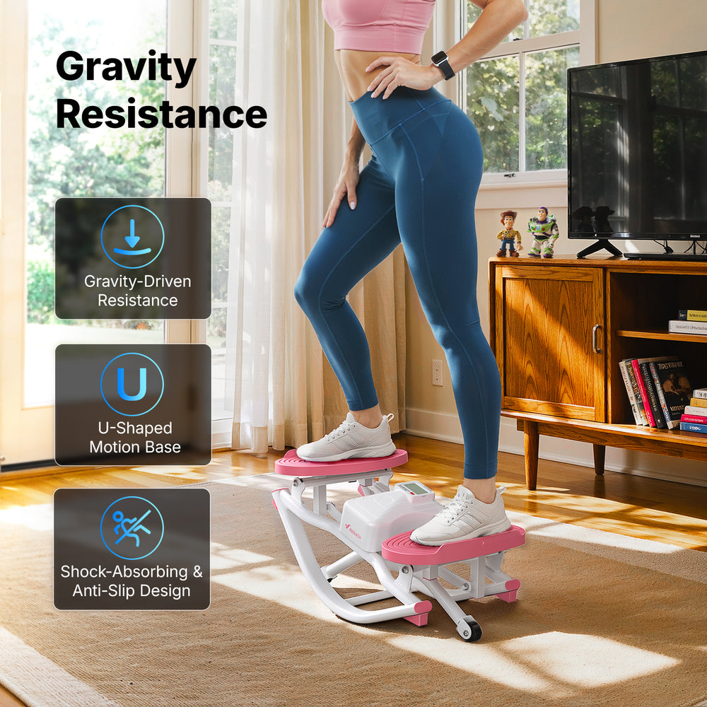 3D Mini Rock Stepper with Resistance Bands for Full-Body Home Workouts ...