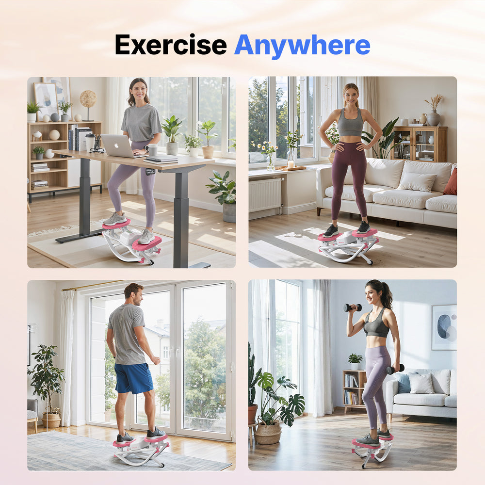 3D Mini Rock Stepper with Resistance Bands for Full-Body Home Workouts ...