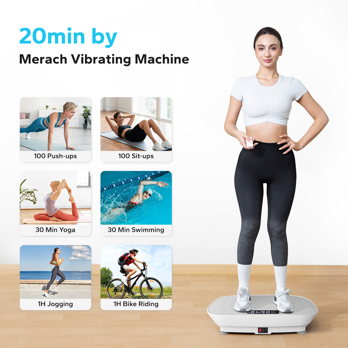 MERACH Whole Body Vibration Plate, Whole Body Workout Vibration Platform for Wellness and Fitness