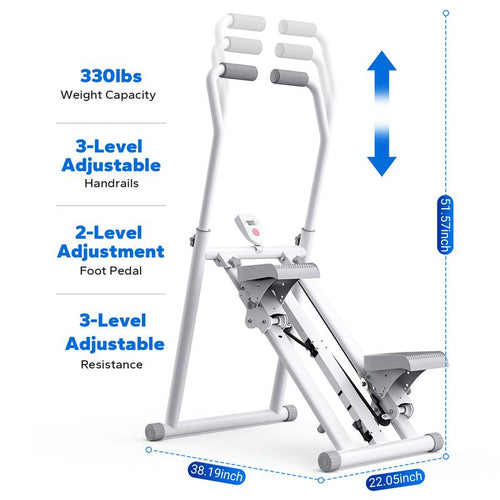 Folding Vertical Stair Stepper – Adjustable Stepper Climber Machine for ...