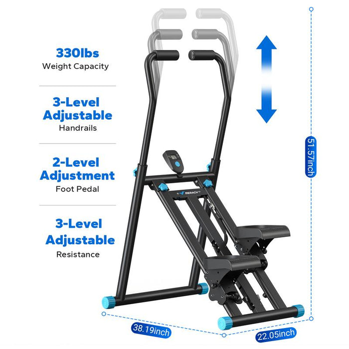 Folding Vertical Stair Stepper – Adjustable Stepper Climber Machine for ...
